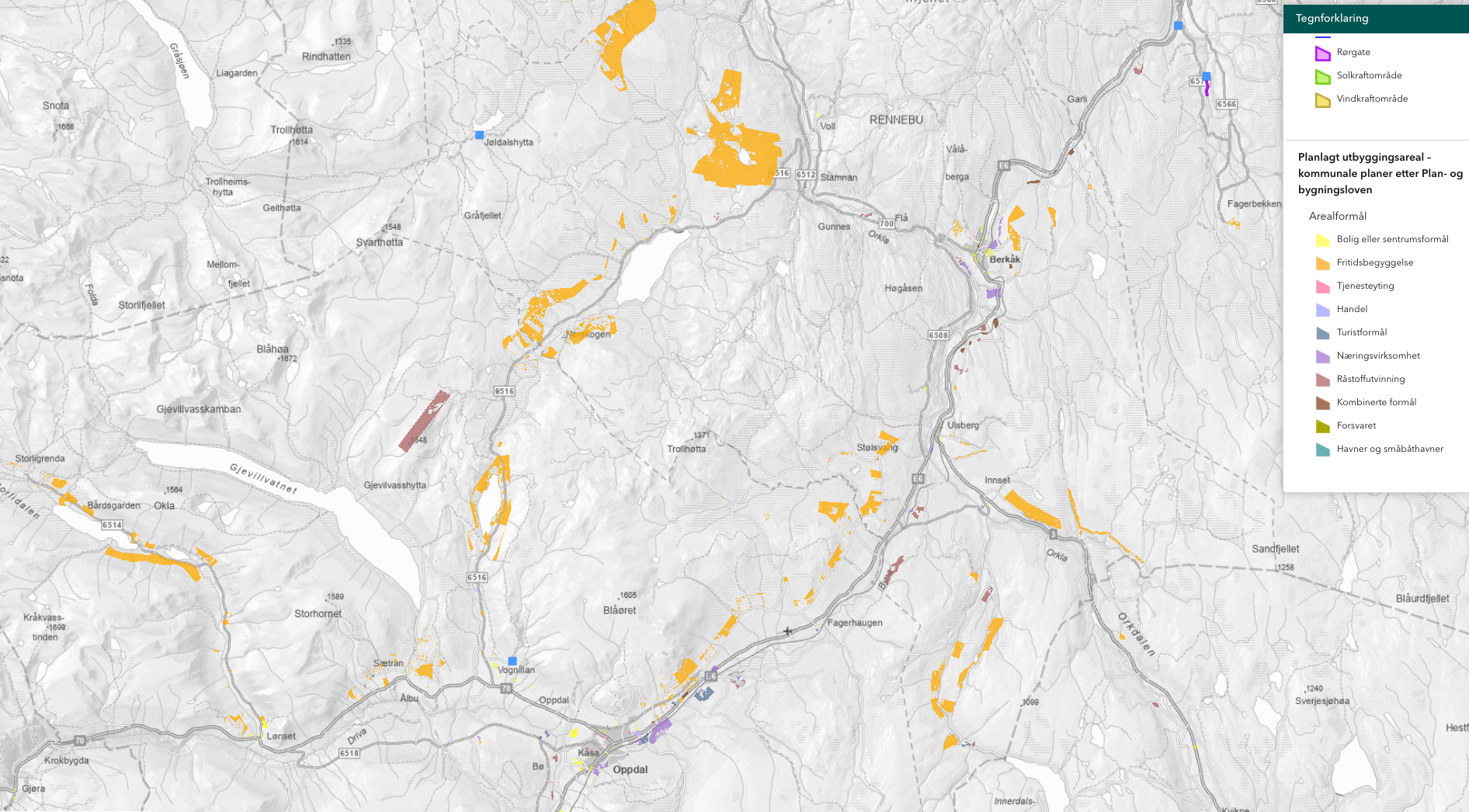 Nytt digitalt kart viser alle planlagte utbygginger i Oppdal og Rennebu ...