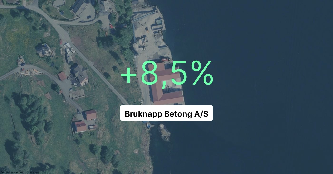 2022-regnskapet til Bruknapp Betong A/S er klart. Pilene peker nedover ...