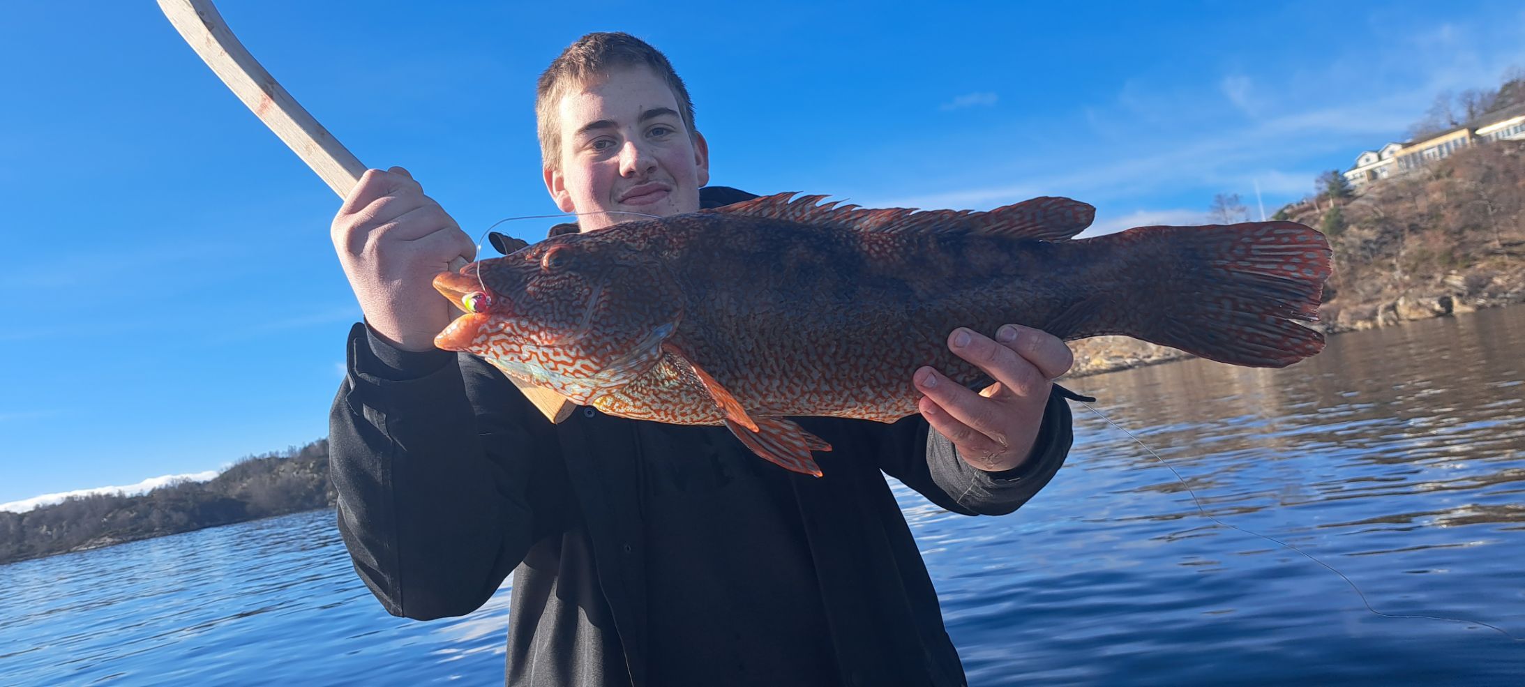 Odin Sivertsen (17) frå Fogn har fiska Noregs største berggylte ...