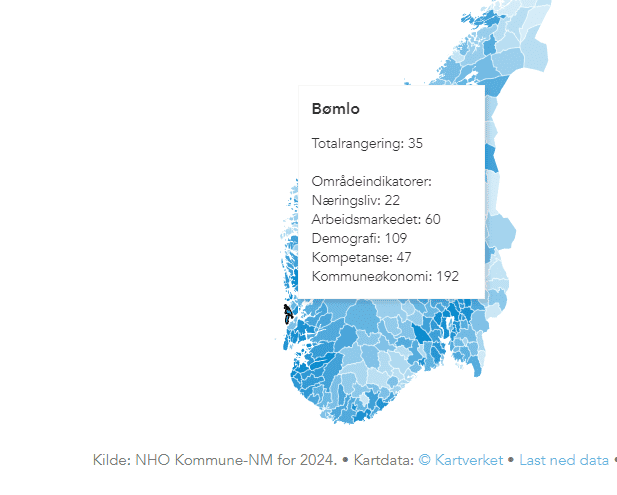 Bømlo enda på ein 35. plass i kommune-NM - bomlo-nytt.no