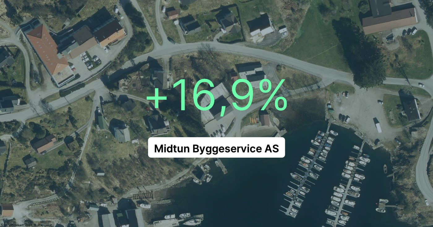 Gullår for Midtun Byggeservice AS. Marginen har ikke vært høyere på ...