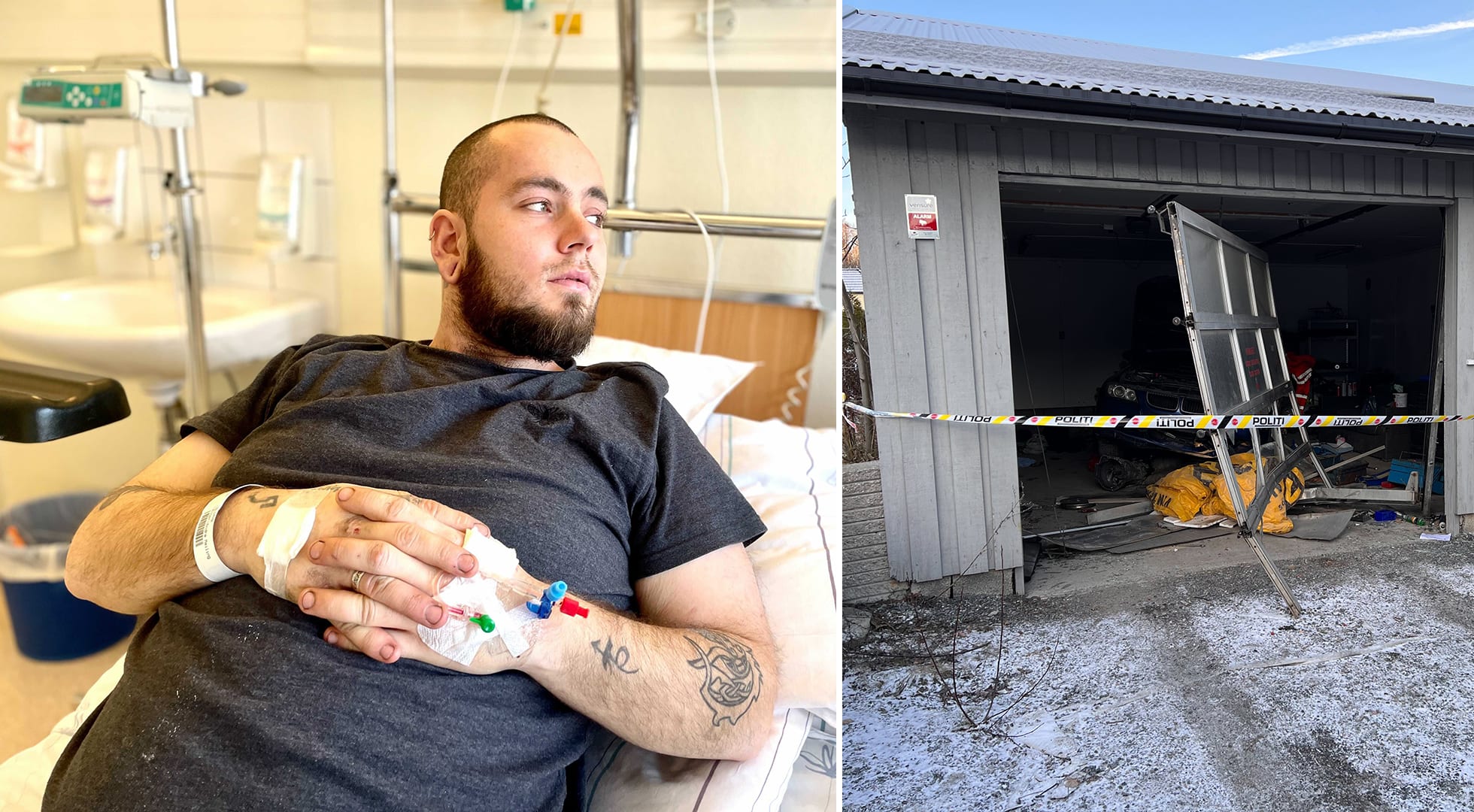 Roger (26) lå under bilen og skrudde da han hørte motorlyden komme ...