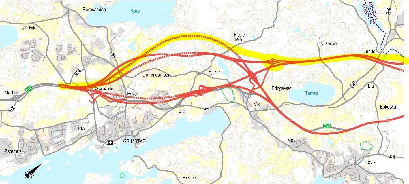Slik ønsker de at den nye motorveien skal gå - gat.no