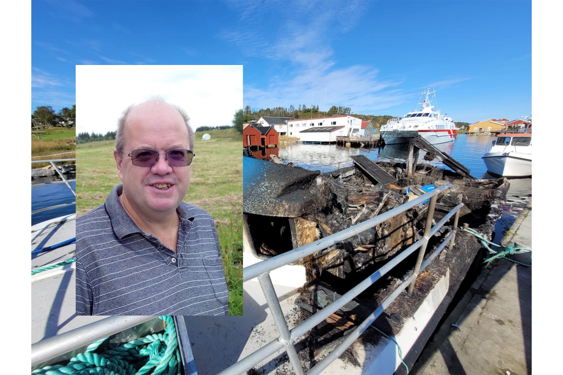 Det var Runes båt som brant: - Det er bare å bite sammen, smile og se ...