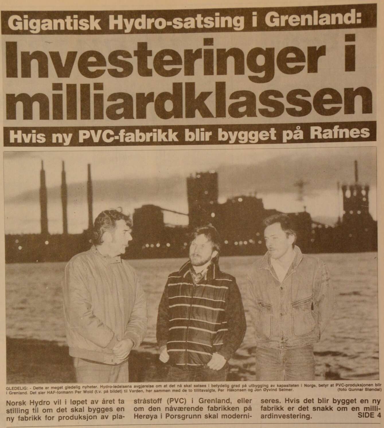 Hydro-ledelsen har gitt grønt lys for PVC-satsing - varden.no