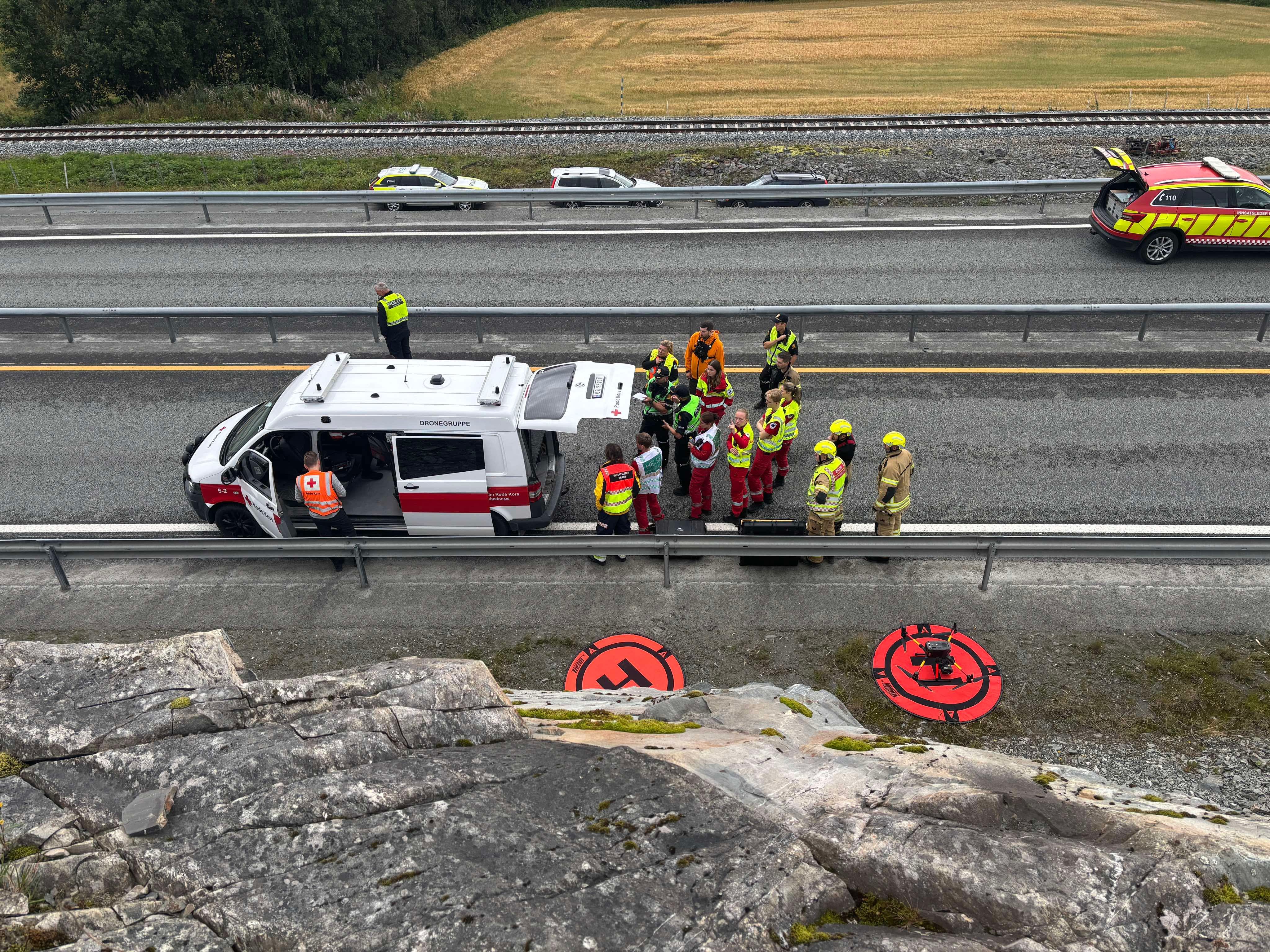 E6 i Levanger blir stengt i flere dager etter ras