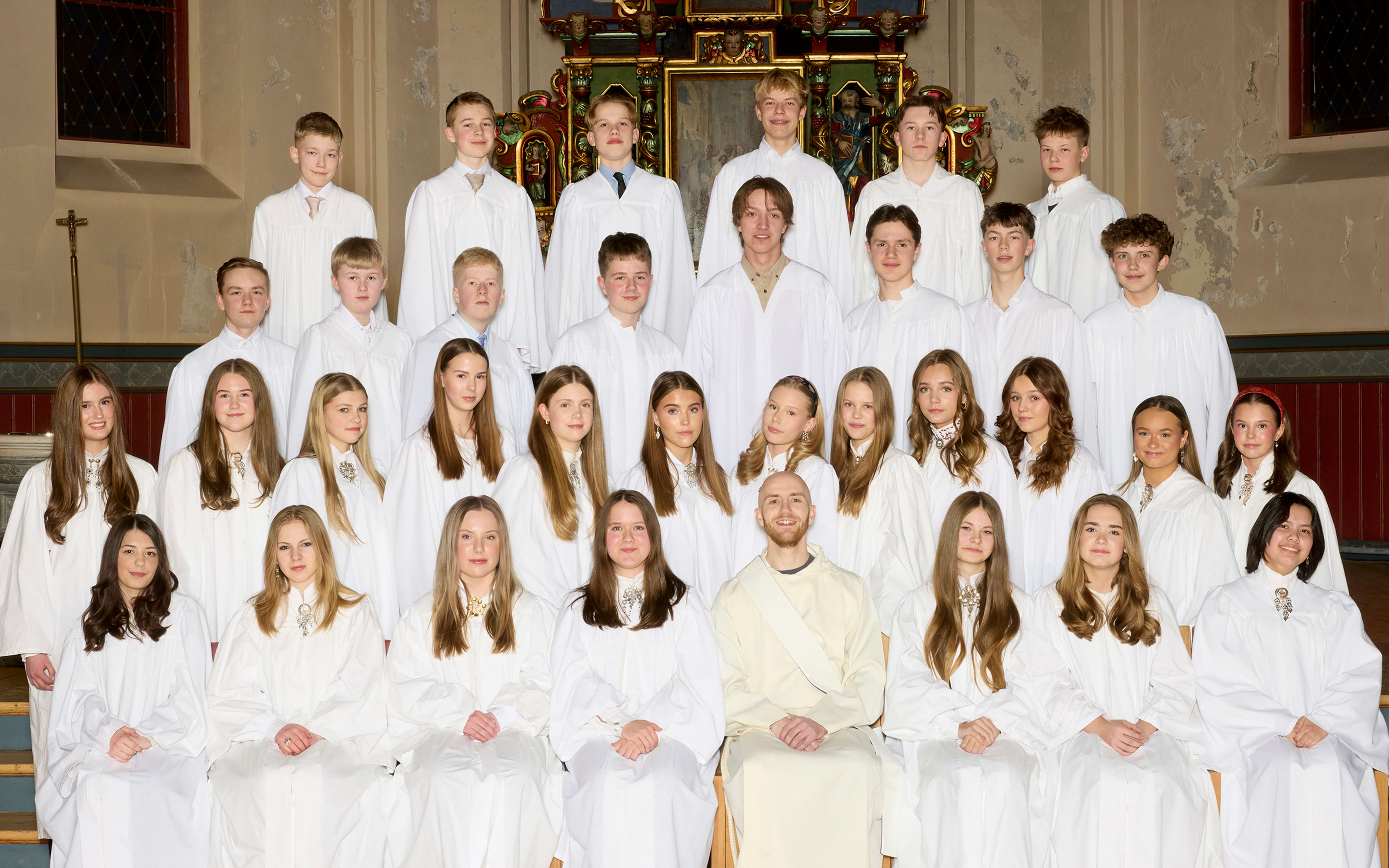 Her er årets første konfirmanter i Melhus kirke